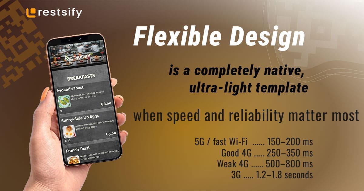Flexible Design — Fastest Digital Menu Template | Restsify